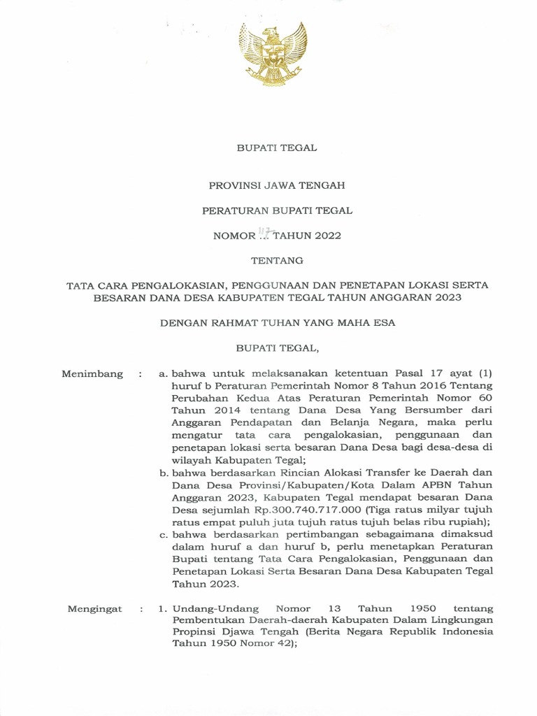 Perbup DD 2023 PDF | PDF