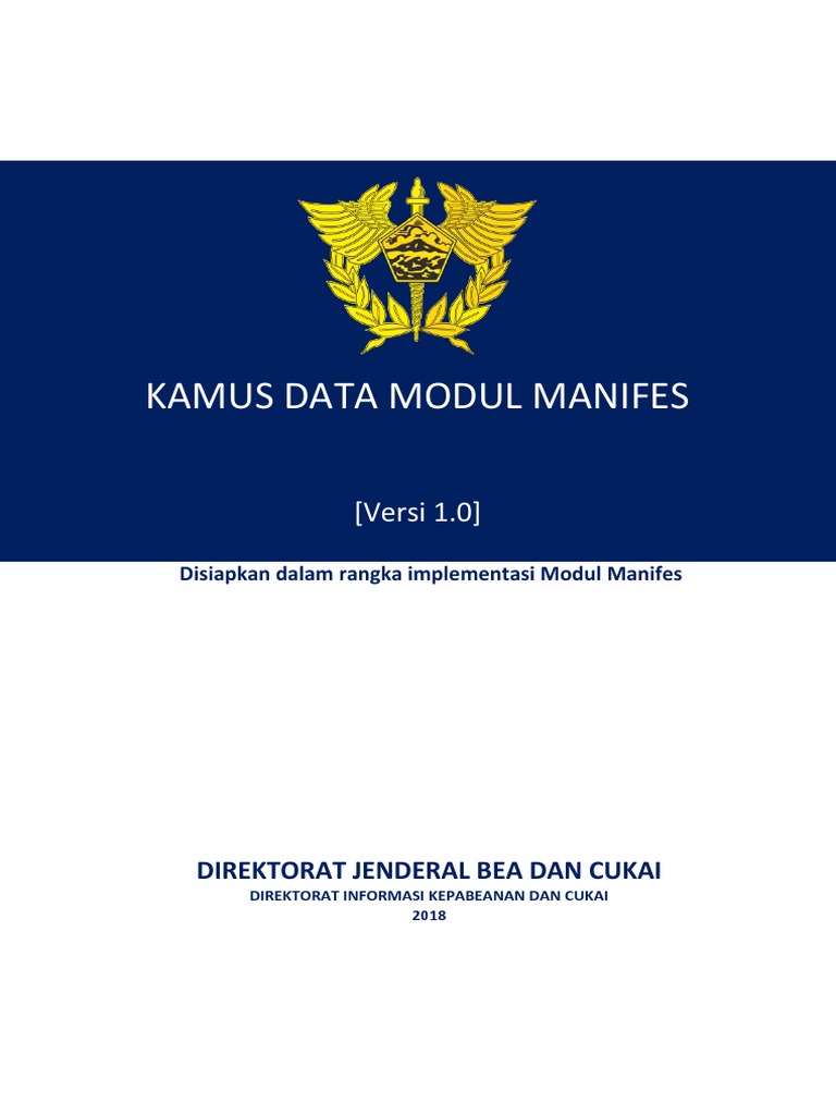 Kamus Data Manifest v.1.0 | PDF Kamus Data Manifest v.1.0 | PDF