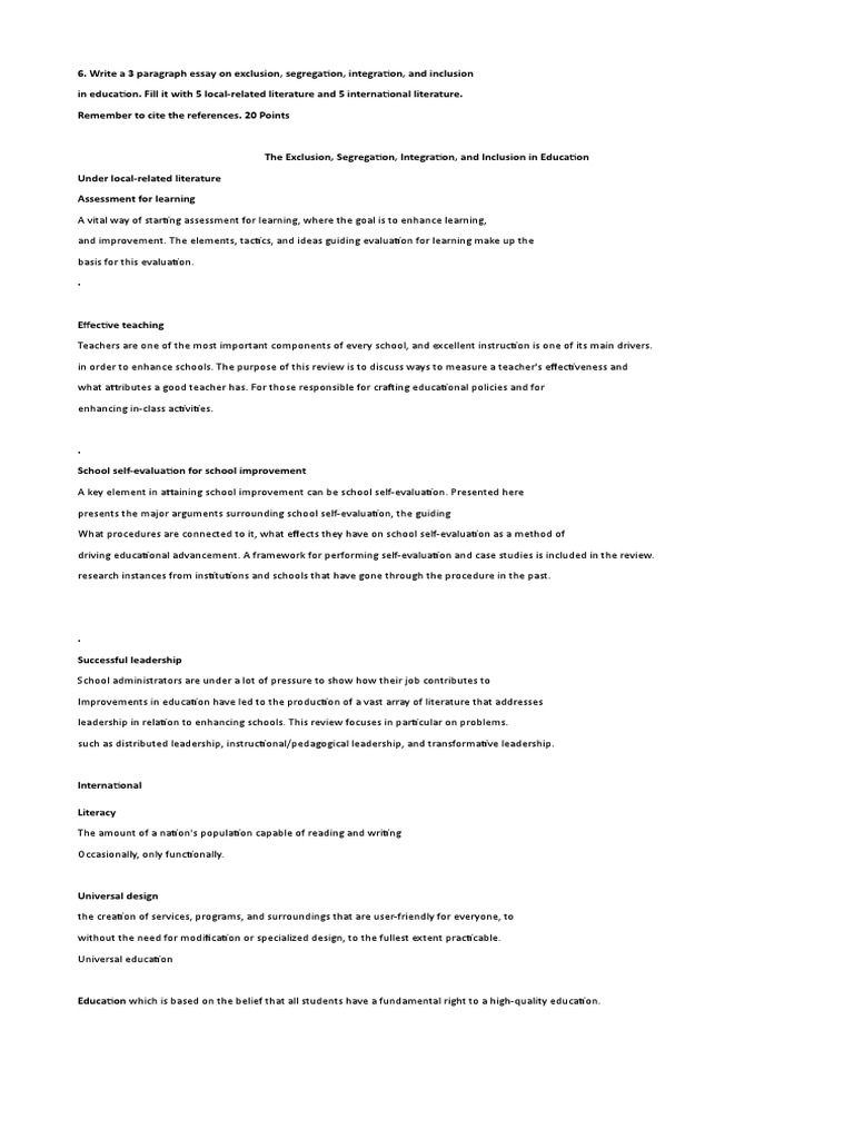 Education: Exclusion, Segregation, Inclusion | PDF | Leadership | Literacy