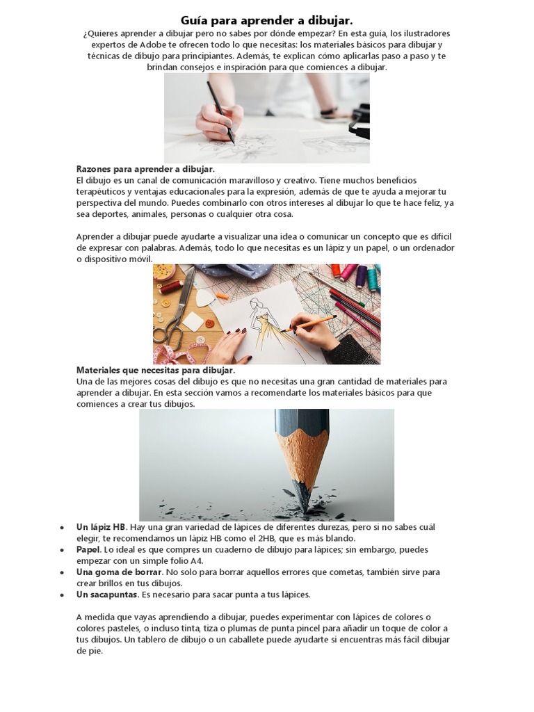Guía para Aprender A Dibujar | PDF | Dibujo | Lápiz
