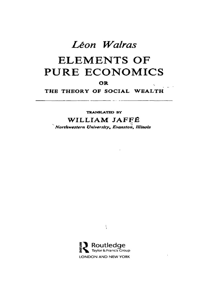 Walras, Elementos de Economia Pura | PDF | Debits And Credits | Demand