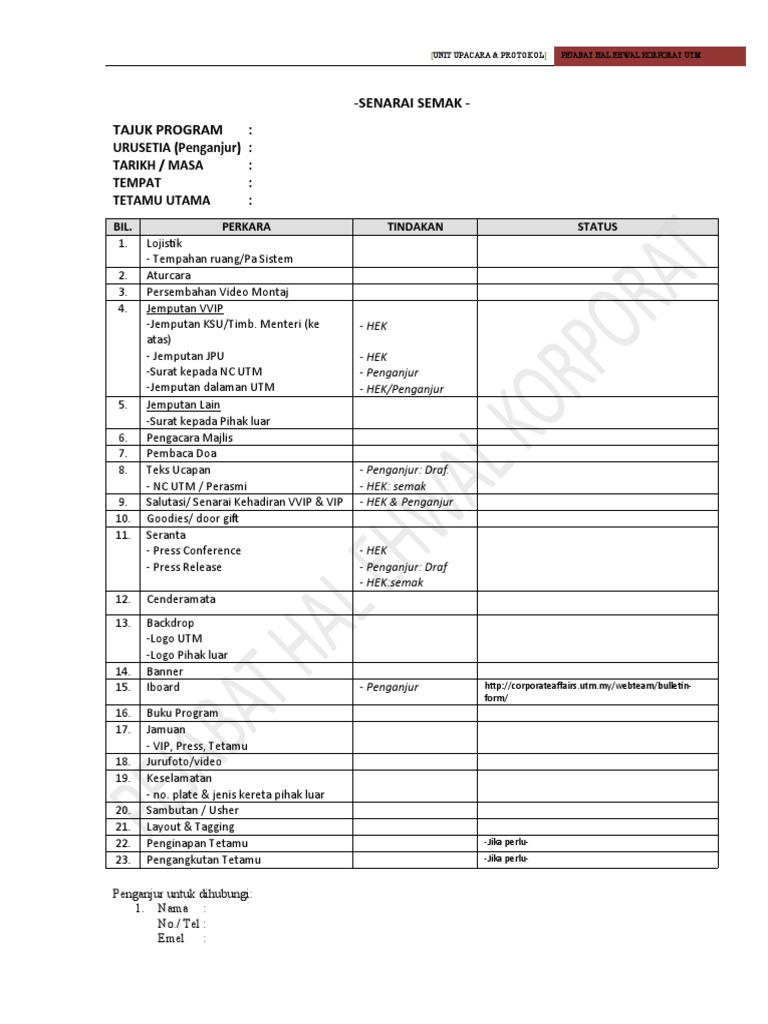 SENARAI-SEMAK-MAJLIS-PERASMIAN | PDF