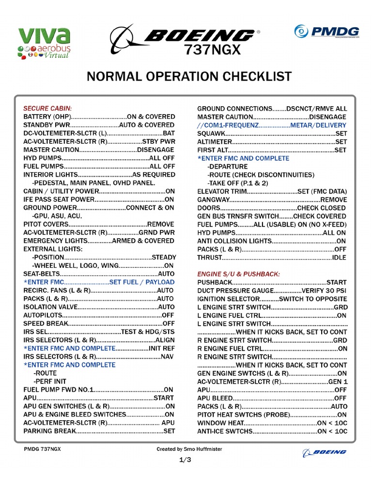 B737_Checklist_VivaAerobus | PDF