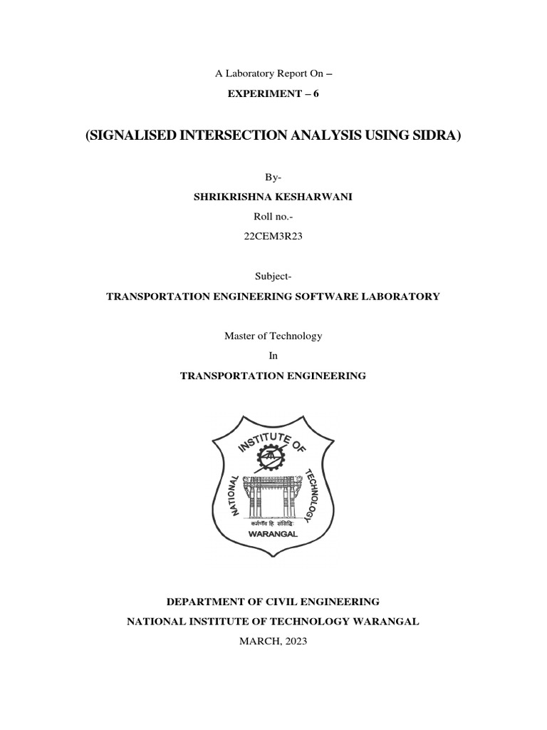 Sidra | PDF | Intersection (Road) | Transportation Engineering