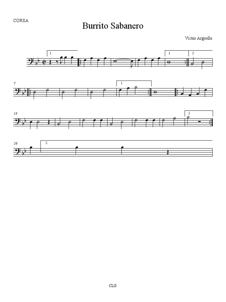 Burrito Sabanero - Trombone | PDF