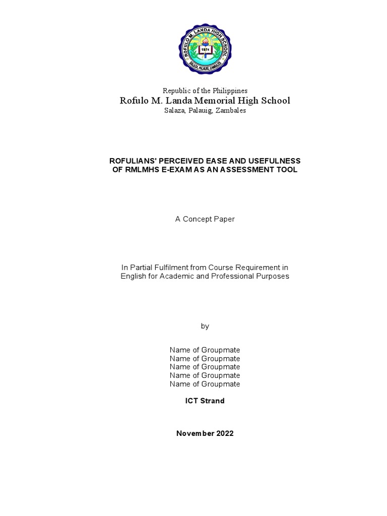 Format For Concept Paper For Proposal | PDF