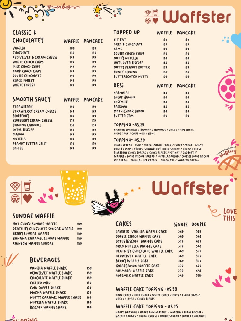 Waffster Menu BLR AGGR PDF | PDF