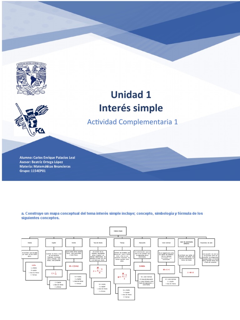 U1 Act Complementaria1 Carlos Palaciosllll | PDF | Finanzas Matemáticas | Economias