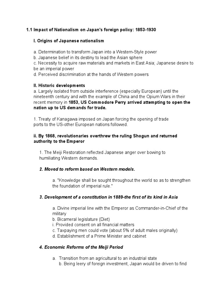 Japanese Outline | PDF | Empire Of Japan | Russo Japanese War