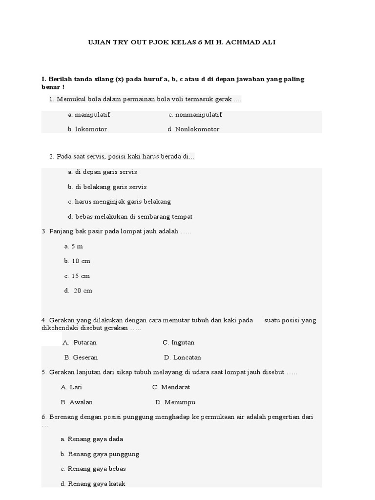 Uts Smester Kelas 3 Mi | PDF