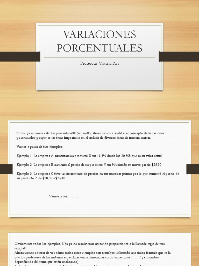 Fórmula de Variación Porcentual | PDF