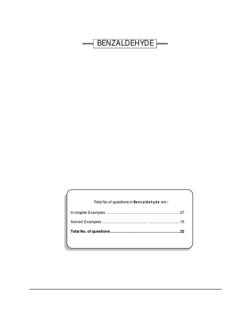 04 - Benzaldehyde (Theory) Module-5 | PDF | Aldehyde | Chemistry
