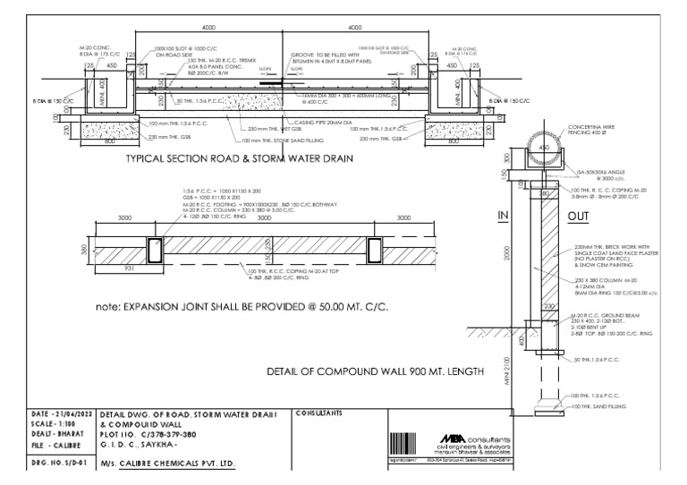 Design and specifications for reinforced concrete boundary wall and ...