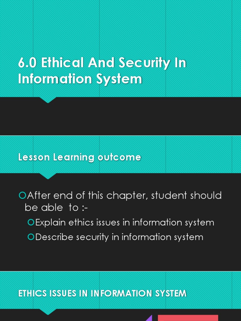 Ethical and Security Issues in Information Systems | PDF | Security ...