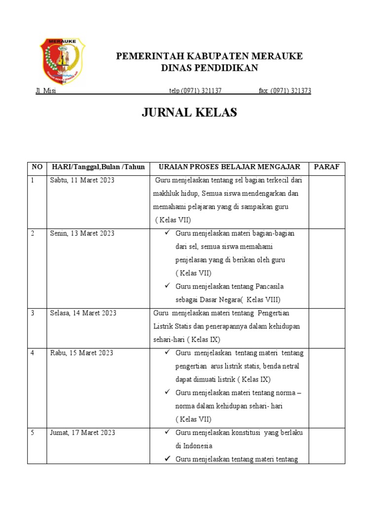 Jurnal Kelas | PDF