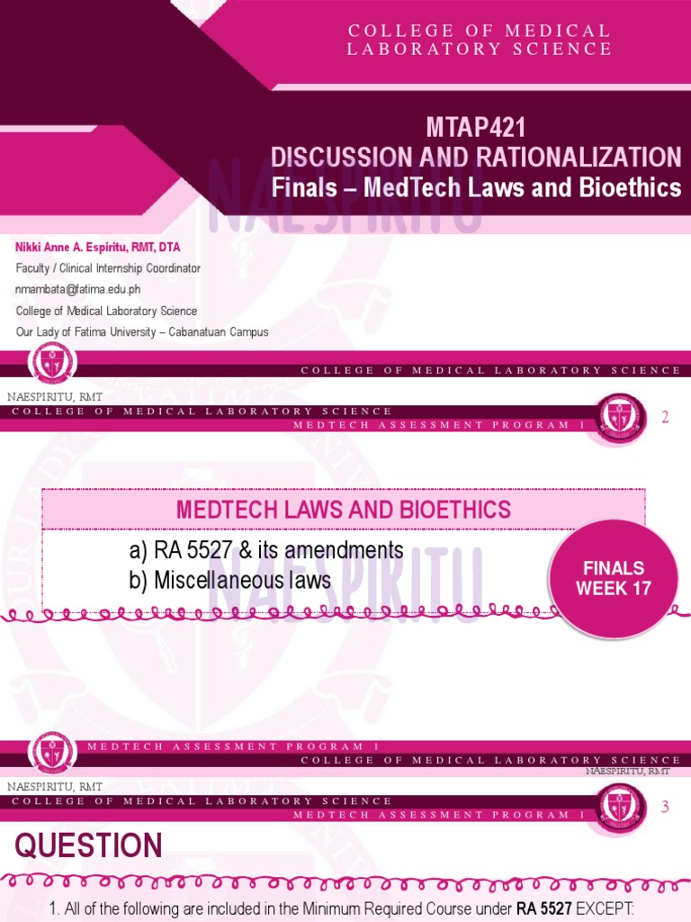 MedTech Laws and Bioethics Overview | PDF | Health Care | Medicine