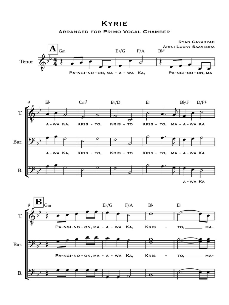 Kyrie - Full Score TTBB | PDF