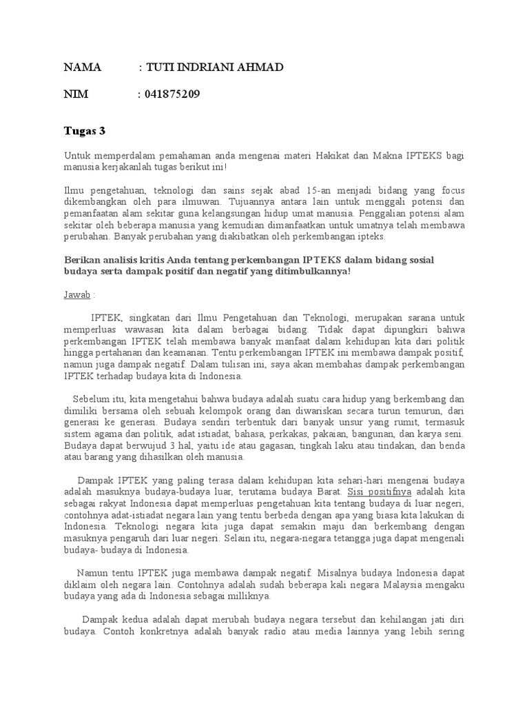 TUGAS 3 ISBD - Tuti Indriani Ahmad | PDF