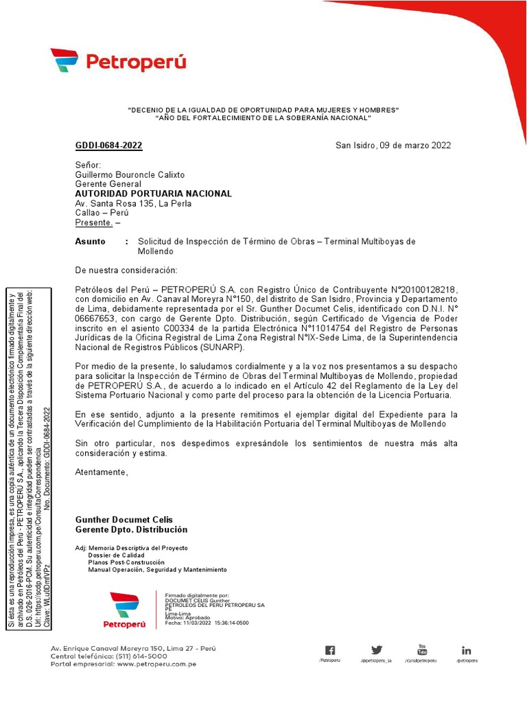 Carta GDDI-0684-2022 | PDF | Gobierno