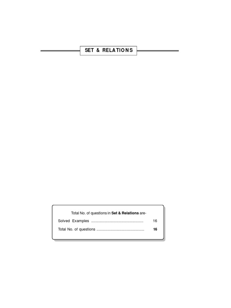 Set and Relations - TH & Sol Module-1 | PDF