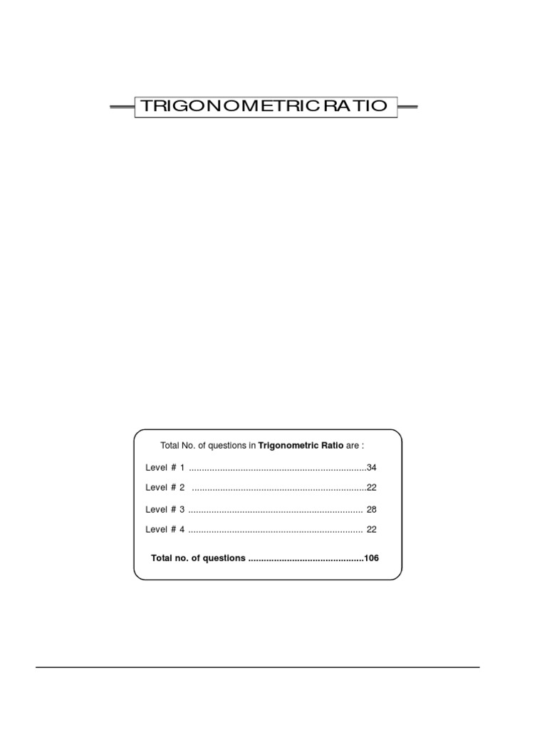 Trigonometric Ratio (Exercise) Module-2 | PDF | Trigonometric Functions ...