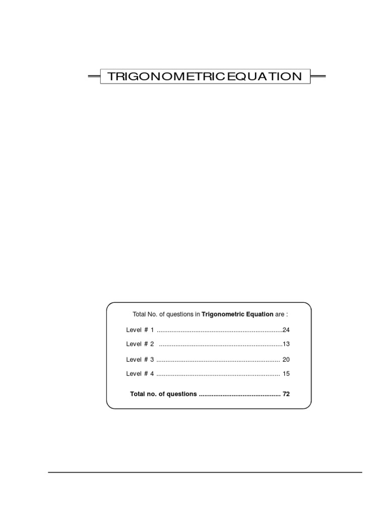 Trigonometry Equation Exercise Module 2 Pdf Trigonometric Functions Abstract Algebra