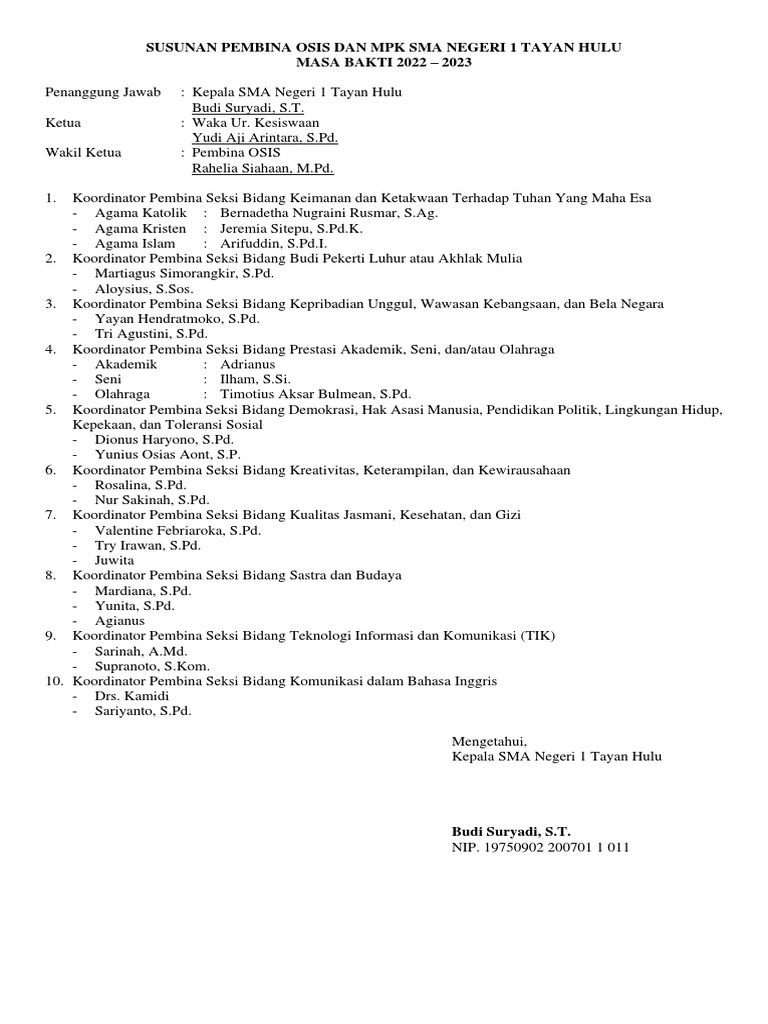 Program Kerja Osis - MPK 2022-2023 | PDF