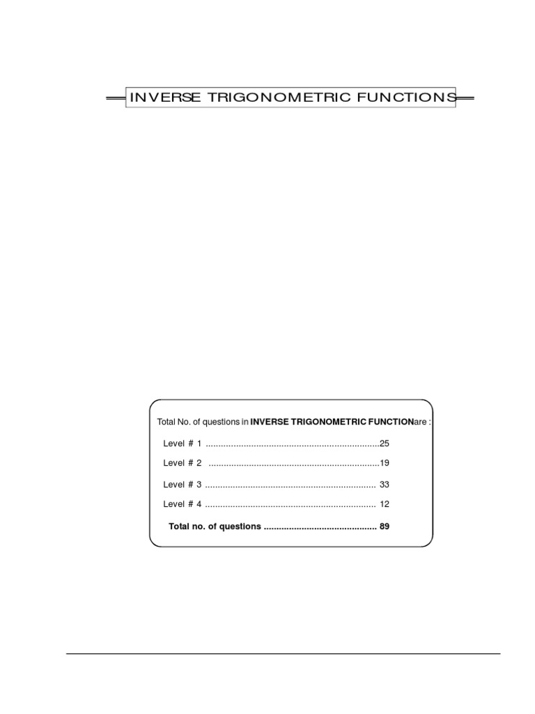 Inverse Trigonometric Function Exercise Module 2 Pdf Trigonometric Functions Complex