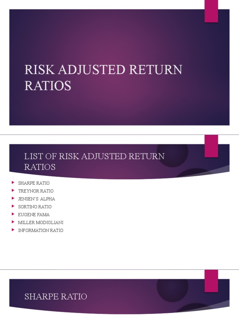 Comparing Risk Adjusted Return Ratios A Guide To Measuring Portfolio Performance Pdf Sharpe