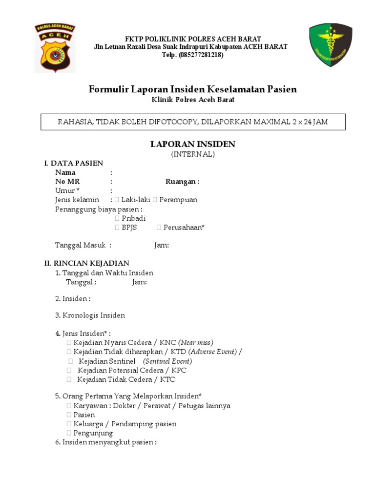 FORMULIR IKP KLINIK (2) | PDF