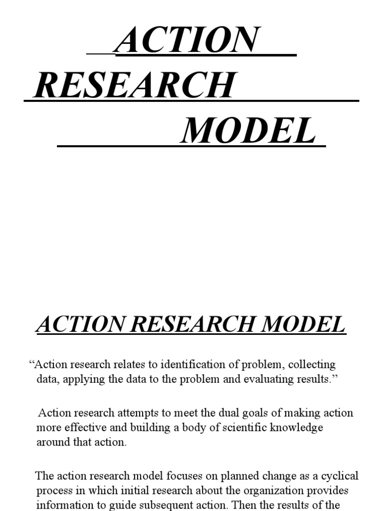 Action Research Model Explained | PDF | Action Research | Organization ...