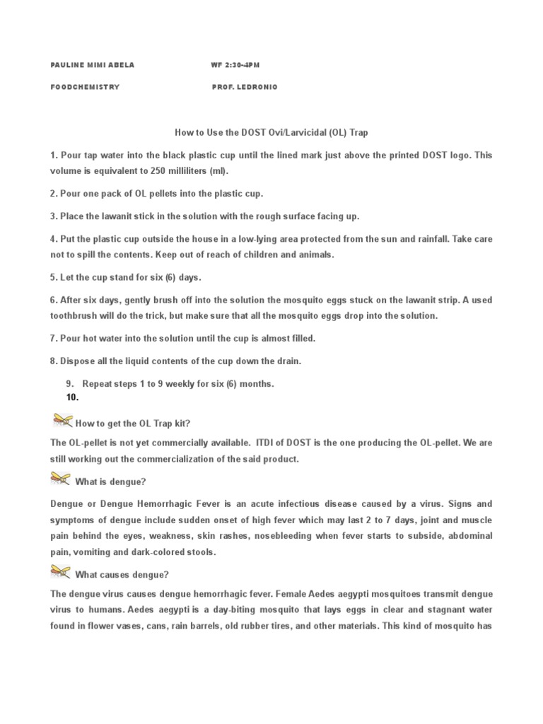 An Instructional Guide on Using the Mosquito Ovicidal/Larvicidal Trap ...