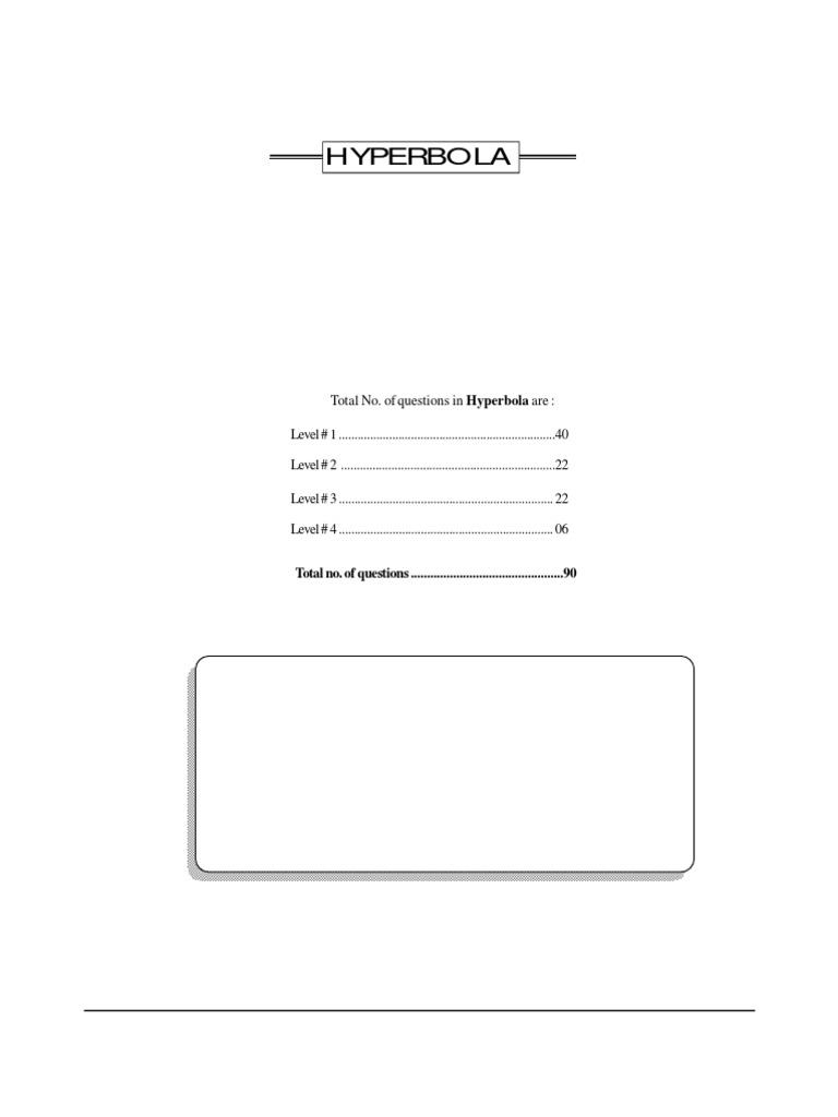Hyperbola (Exercise) Module-3 | PDF | Ellipse | Perpendicular