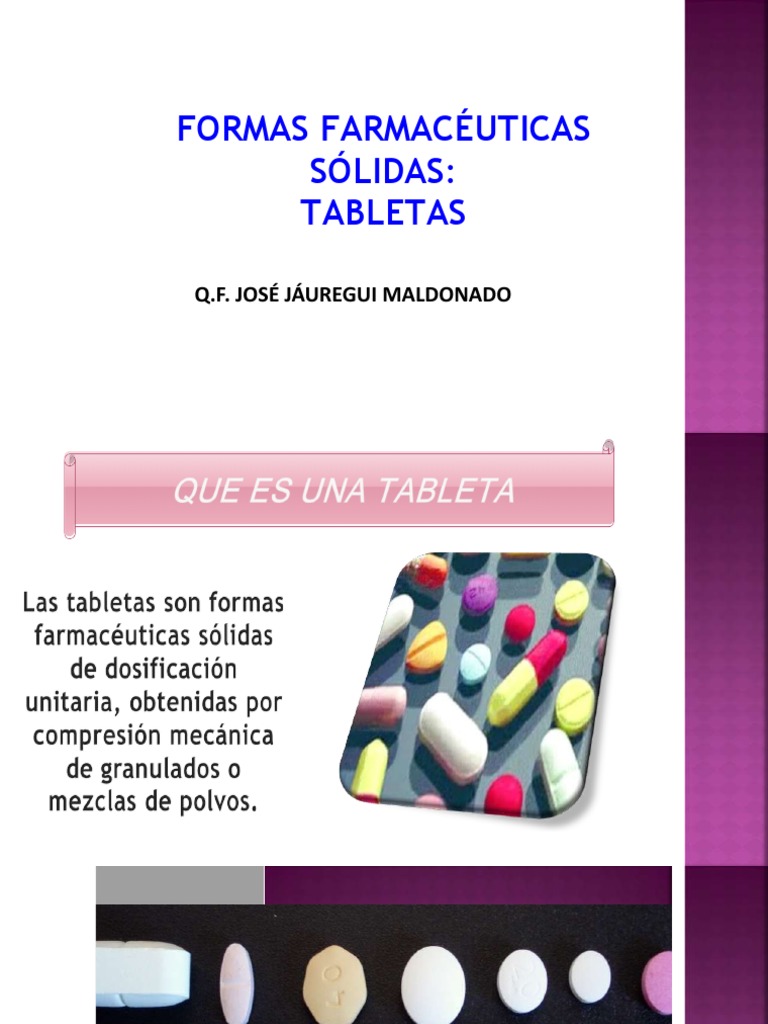 Diferencias entre tabletas y comprimidos | PDF | Tableta (Farmacia) | Agua