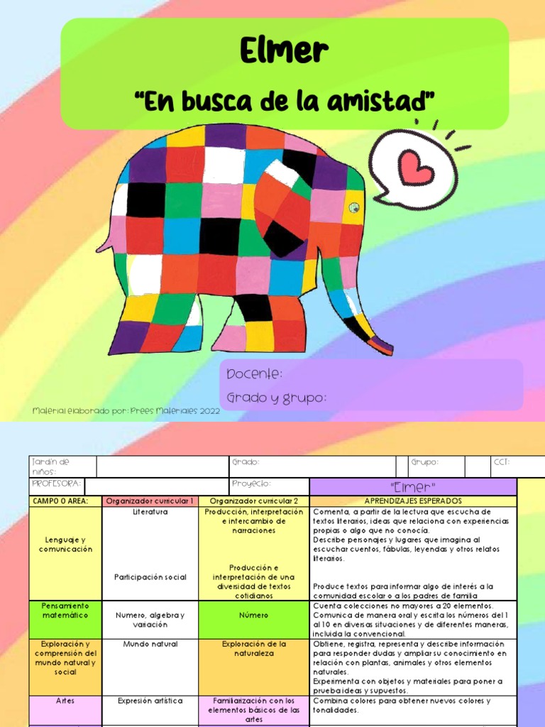Plan Elmer | PDF | Arco iris | Cognición
