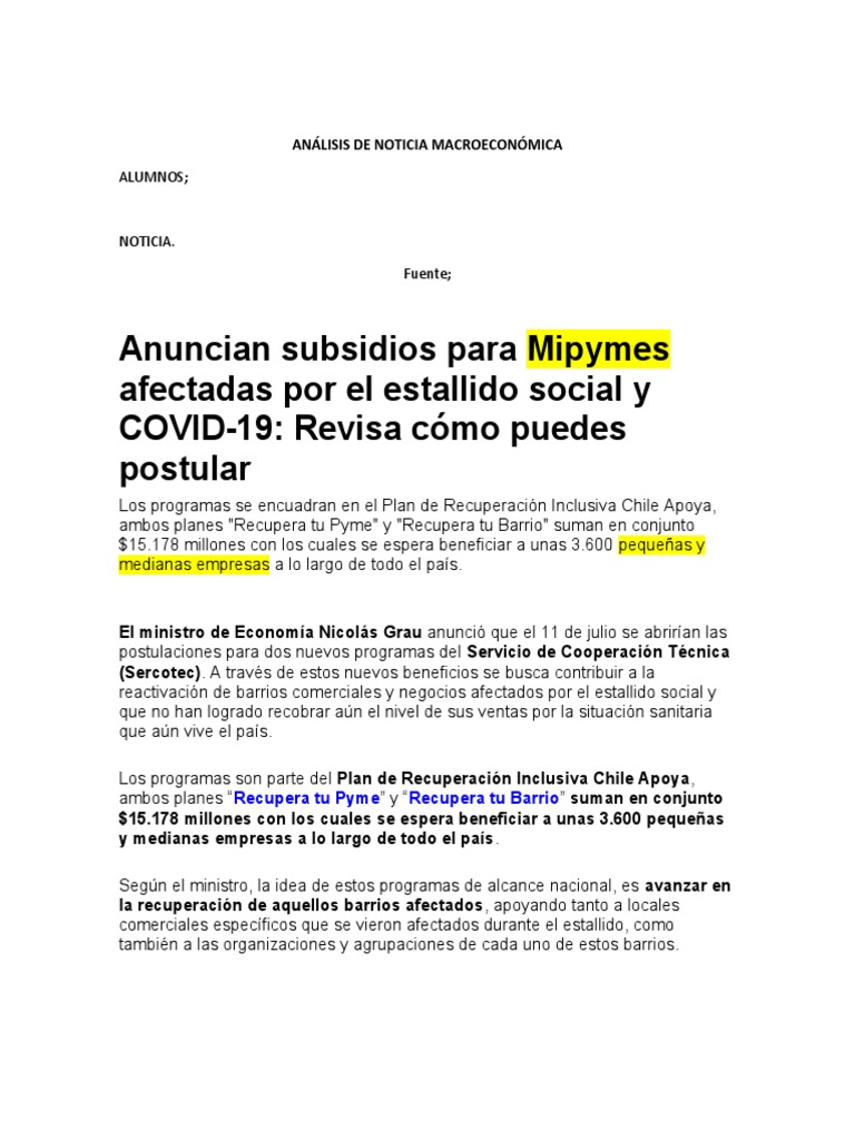 Análisis de Noticia Macroeconómica | PDF