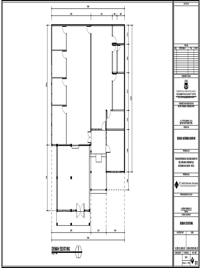 Denah Existing 1 01: Keterangan NO. TGL Paraf | PDF
