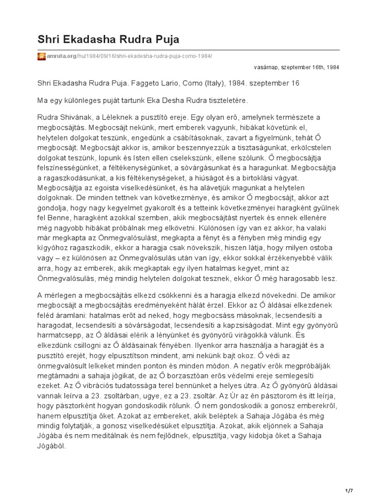 Shri Ekadasha Rudra Puja | PDF