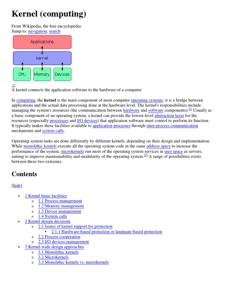 Kernel (Computing) : o o o o o o o o o o | PDF | Kernel (Operating ...
