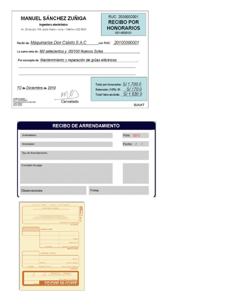 Tipos de Recibos | PDF