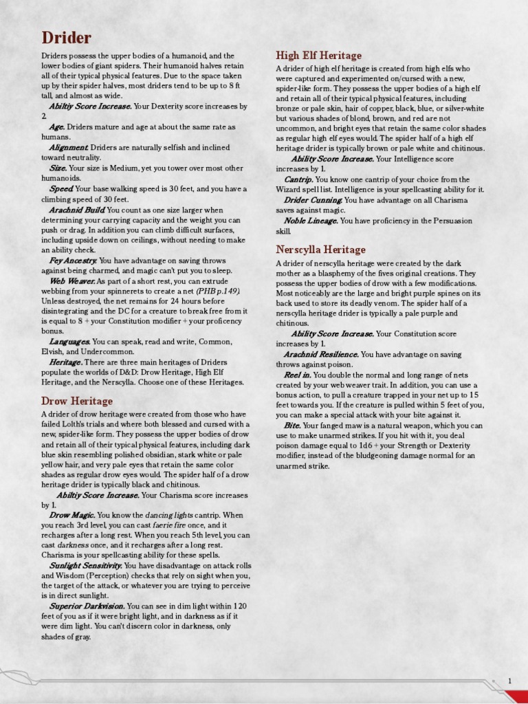 5e Drider PDF | PDF