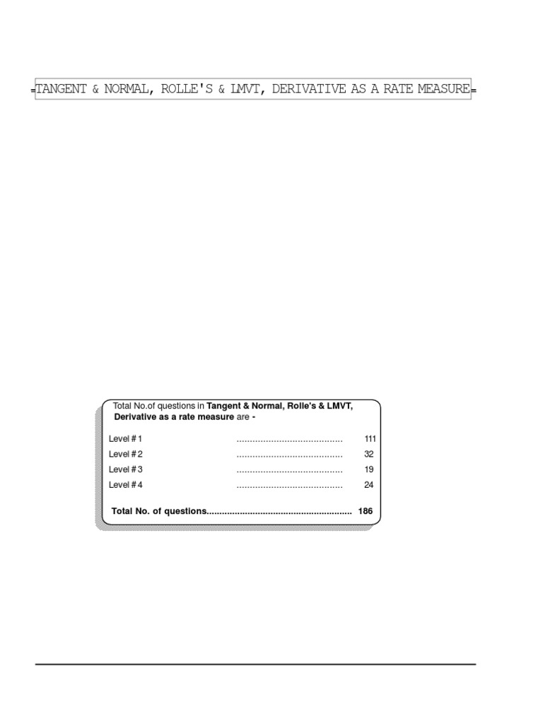 Application of Derivative #1 (Tangents & Normal, Rolles & LMVT ... Application of Derivative #1 (Tangents & Normal, Rolles & LMVT ...