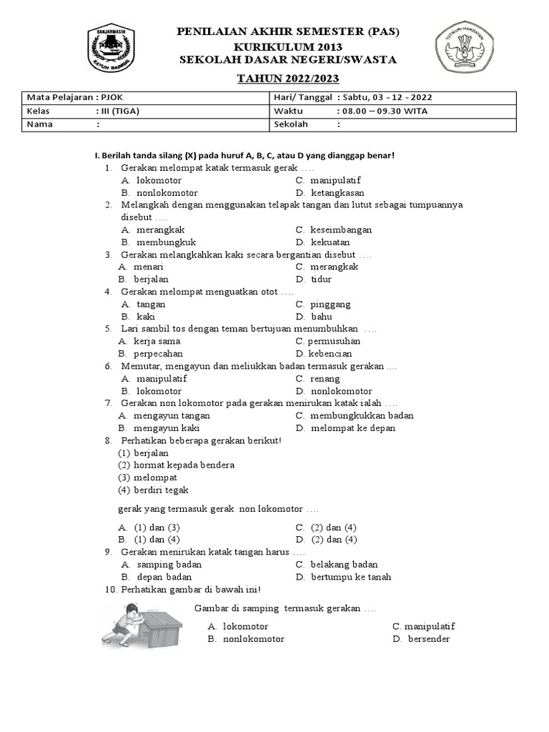 Soal Pas Kelas 3 Sem 1 2022 2023 | PDF