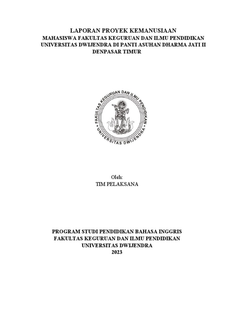 Laporan Proyek Kemanusiaan Di Panti Asuhan Dharma Jati | PDF