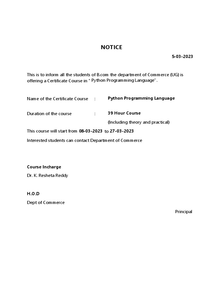 Python Notice PDF | PDF | Technology & Engineering | Computers