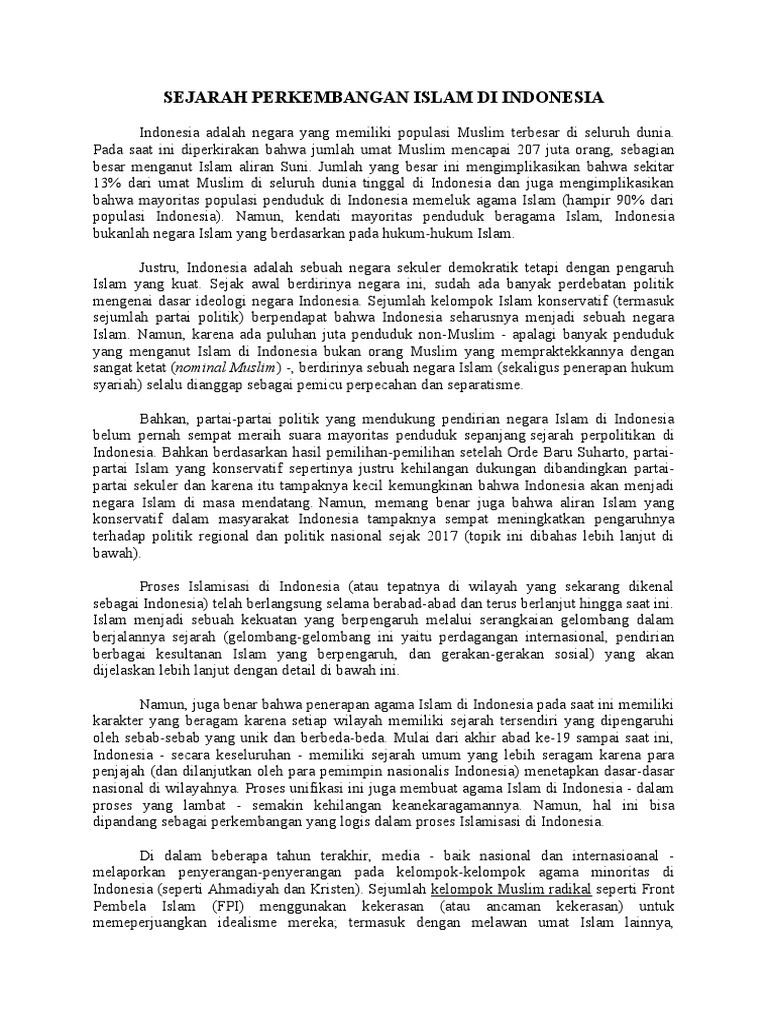 Sejarah Perkembangan Islam Di Indonesia Pdf