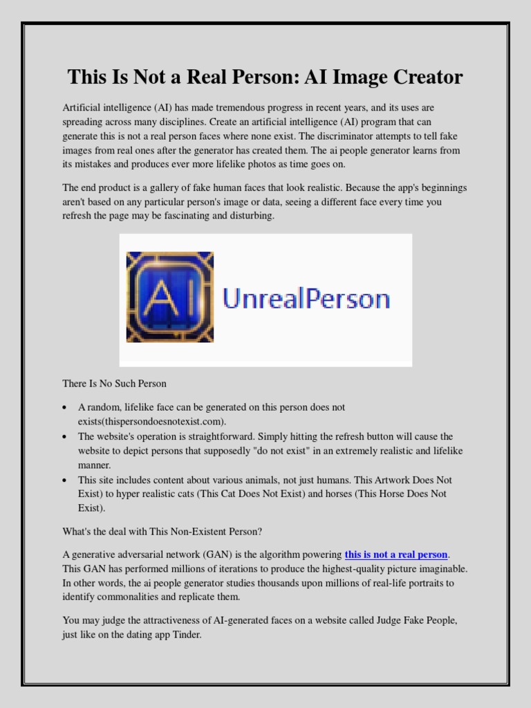 This Is Not A Real Person | PDF | Artificial Intelligence ...