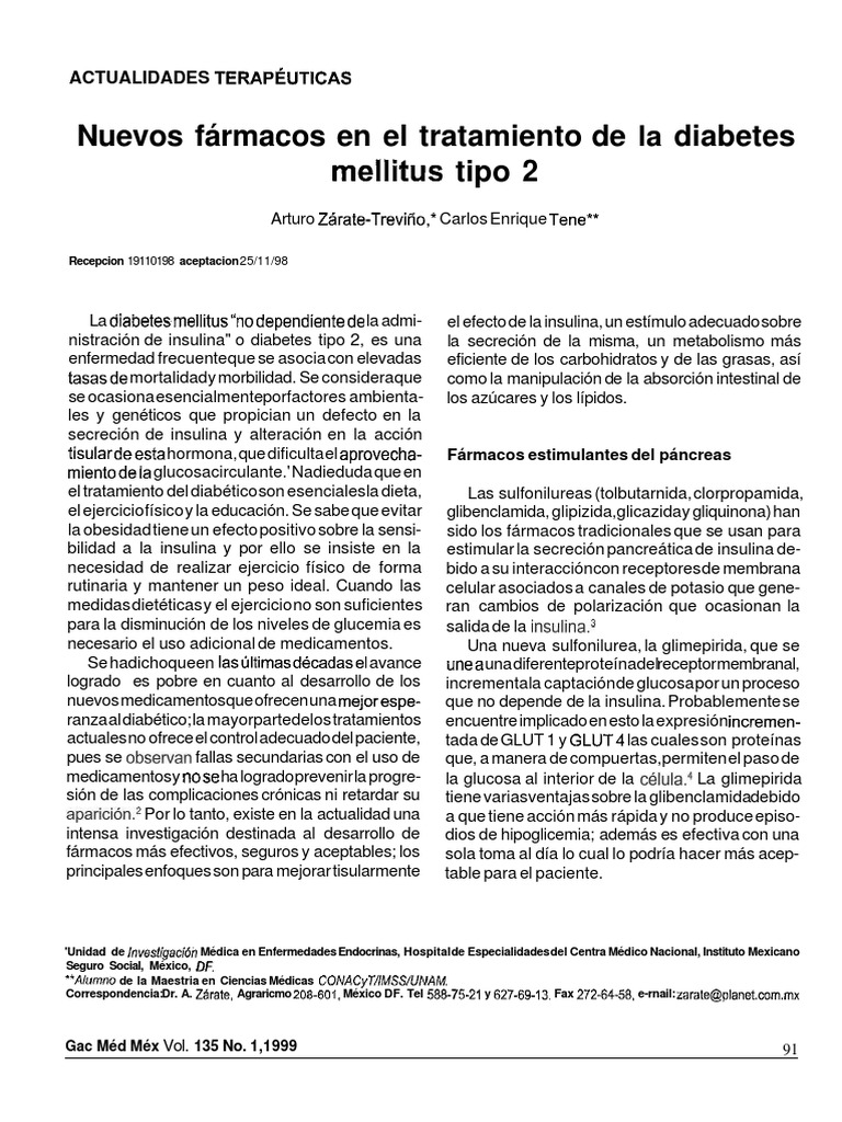 Nuevos Fármacos en El Tratamiento de La Diabetes PDF | PDF | Insulina ...
