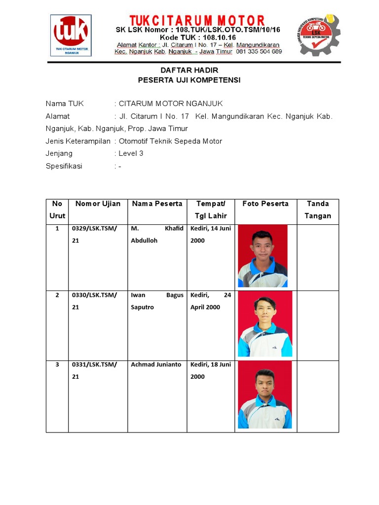Presensi Peserta | PDF