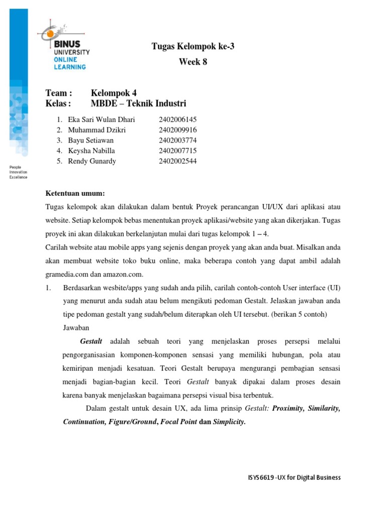 2122 Isys6619035 Mbde TK3-W8-S12-R0 Team3 PDF | PDF | Bisnis | Seni